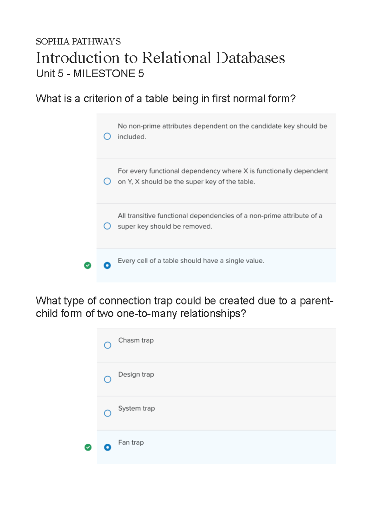 Unit 5 Milestone 5: Exploring Relational Database Concepts - Studocu