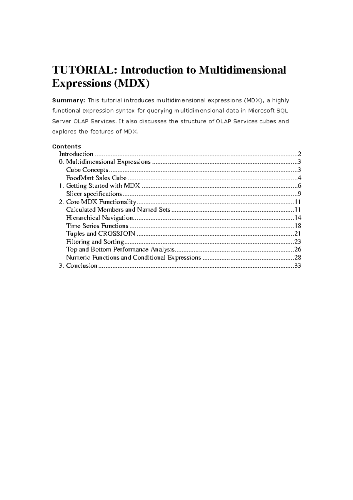 MDX Tutorial: Exploring Multidimensional Expressions in SQL Server ...