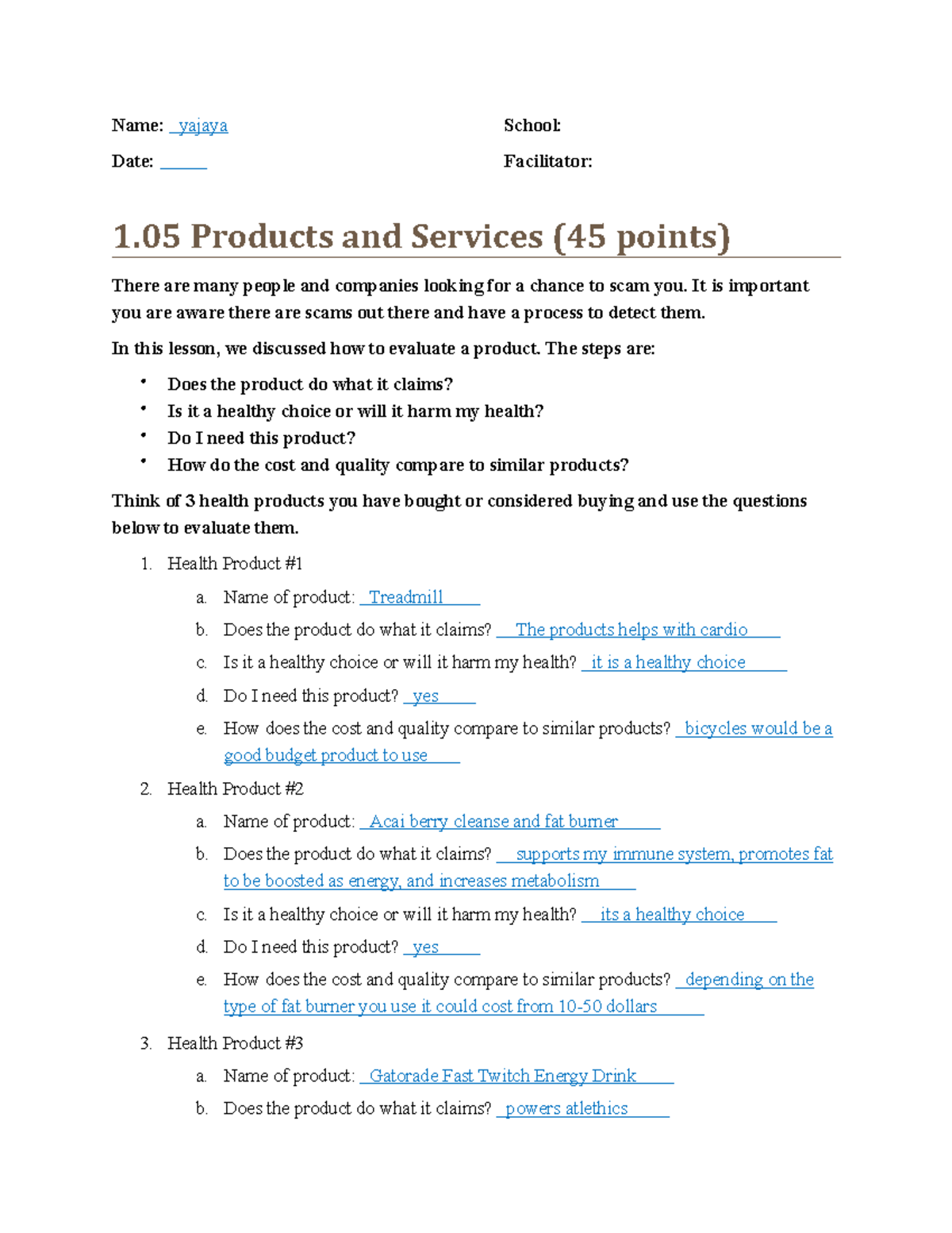 01-05 Task 1: Evaluating Health Products and Services Assignment - Studocu