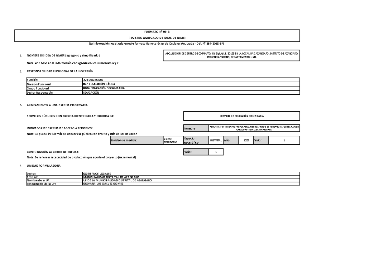 Formato 5b IE 20216 - PROYECTO - 1 NOMBRE DE IDEA DE IOARR (agregado y ...