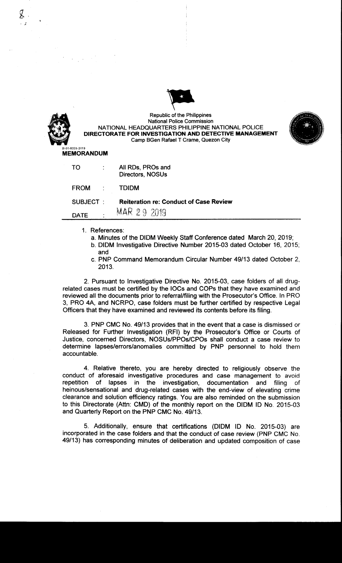 Reiteration of Case Review Procedures (CMC No. 49-13) - Studocu