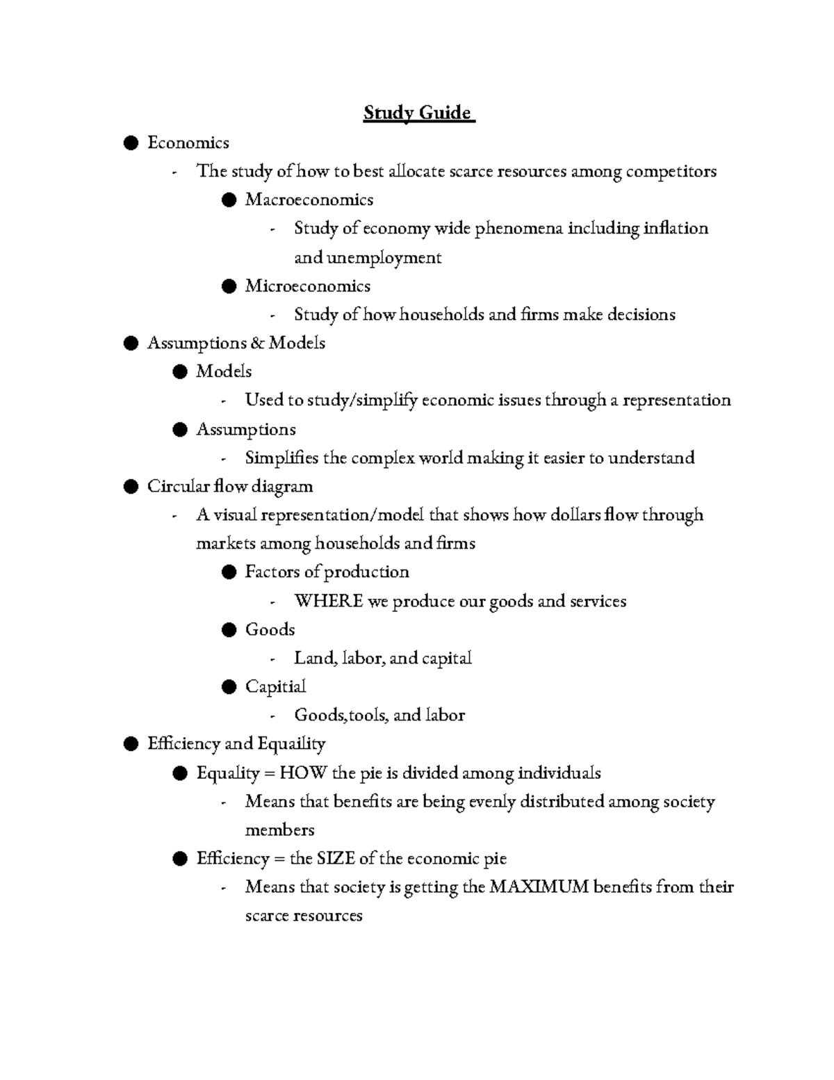 Economics Study Guide: Key Concepts in Micro & Macroeconomics - Study ...