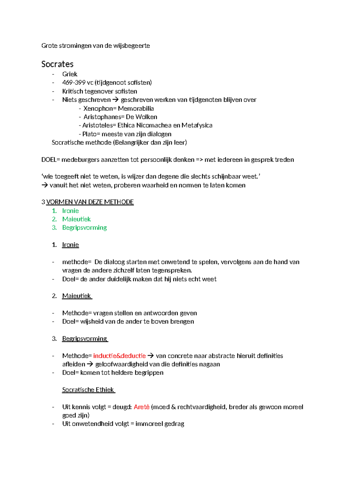 Filosofie Les 2: Socrates, Plato en Aristoteles - Kernconcepten en ...