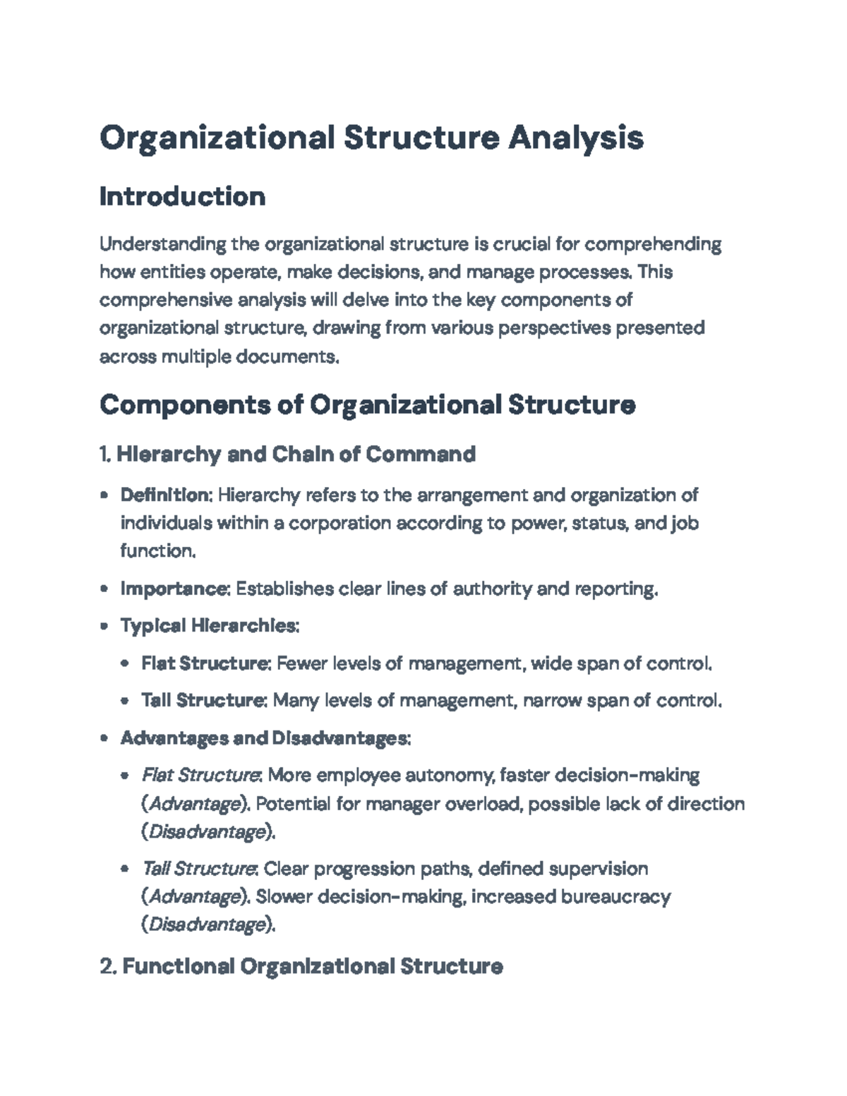 Organizational Structure Analysis: Key Components & Decision-Making ...