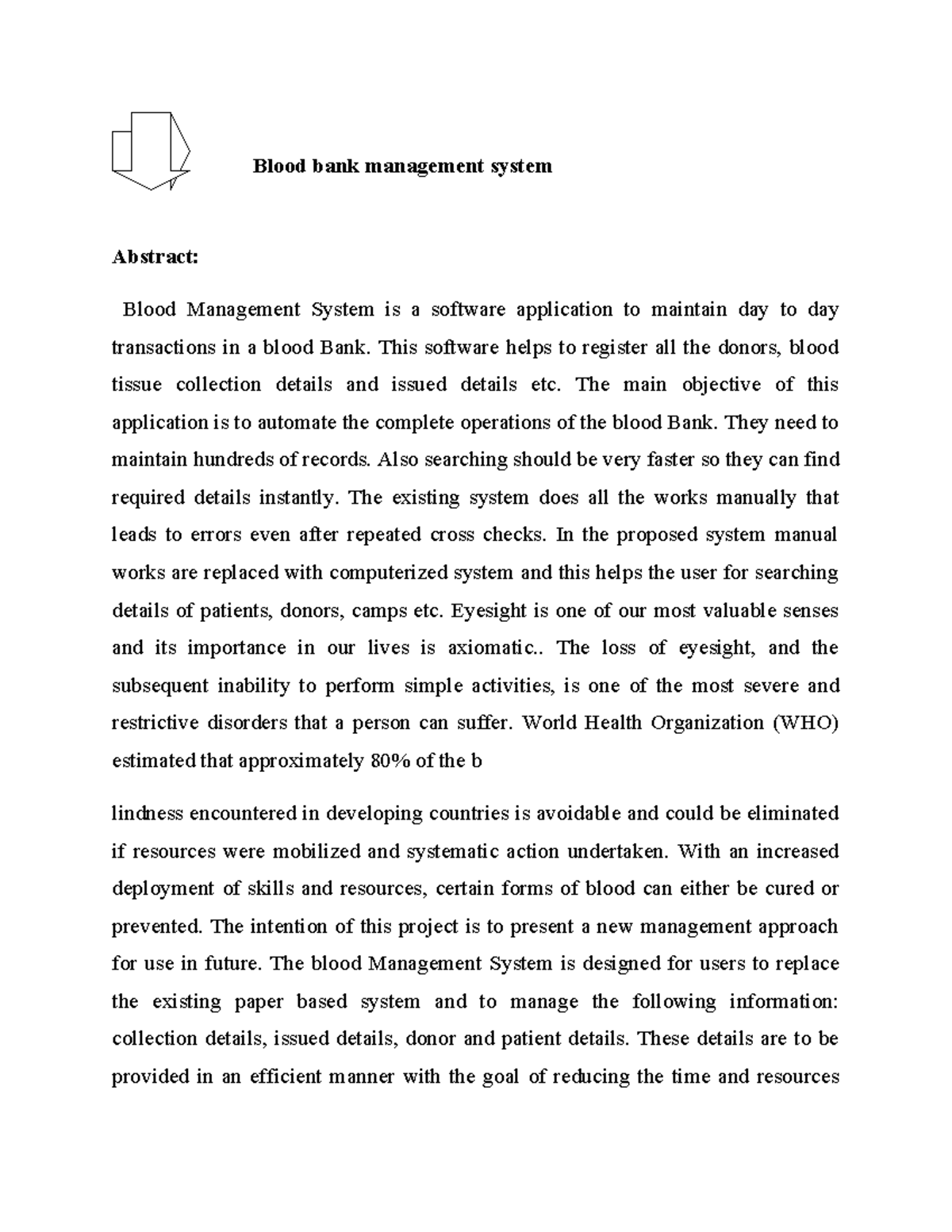 Blood Bank Management System: Automation and Efficiency Insights - Studocu