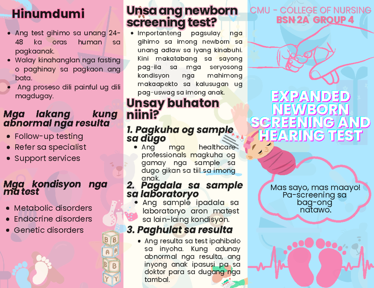Newborn Screening Brochure - Ang mga healthcare professionals magkuha og gamay nga sample sa ...