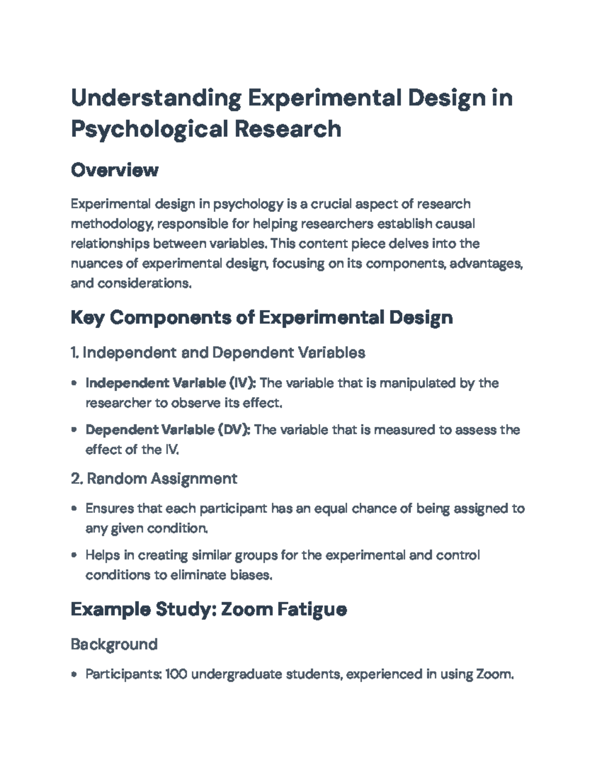 Understanding Experimental Design in Psychology Research (PSY 101 ...