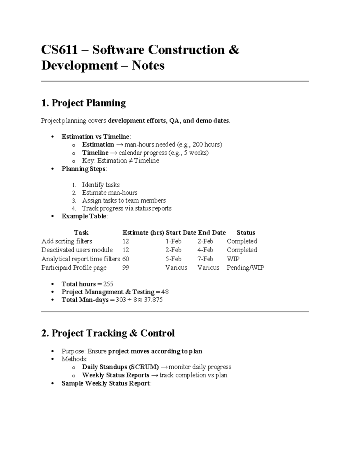 CS611 Software Construction Development Final Exam Notes - Studocu