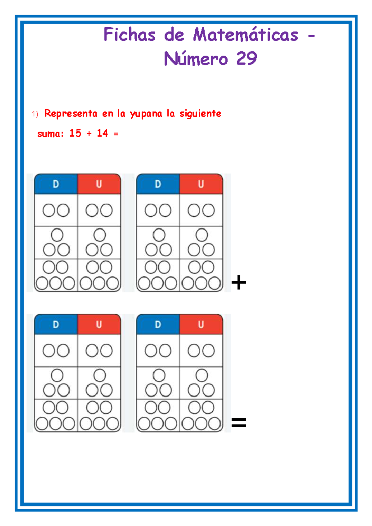 Ficha mate 29 - ejercicios de matematica para primer grado primaria ...