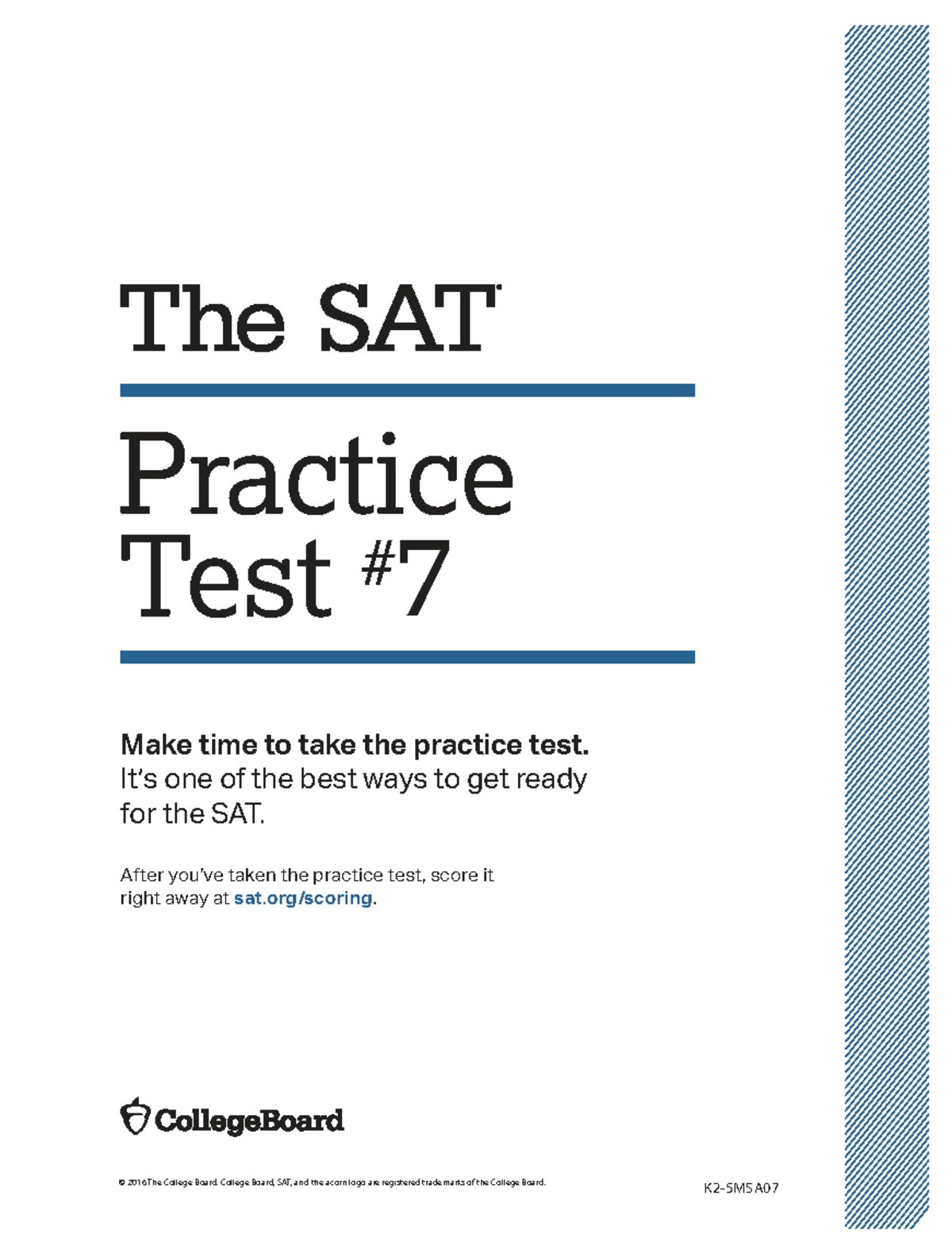 Practice Test 7: SAT Preparation Guide (2016) - Studocu