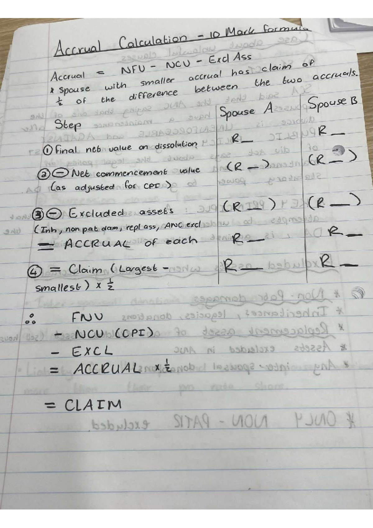 Accrual Calculation: 10 Mark Formula for ISS INado and NFU NCU - Studocu