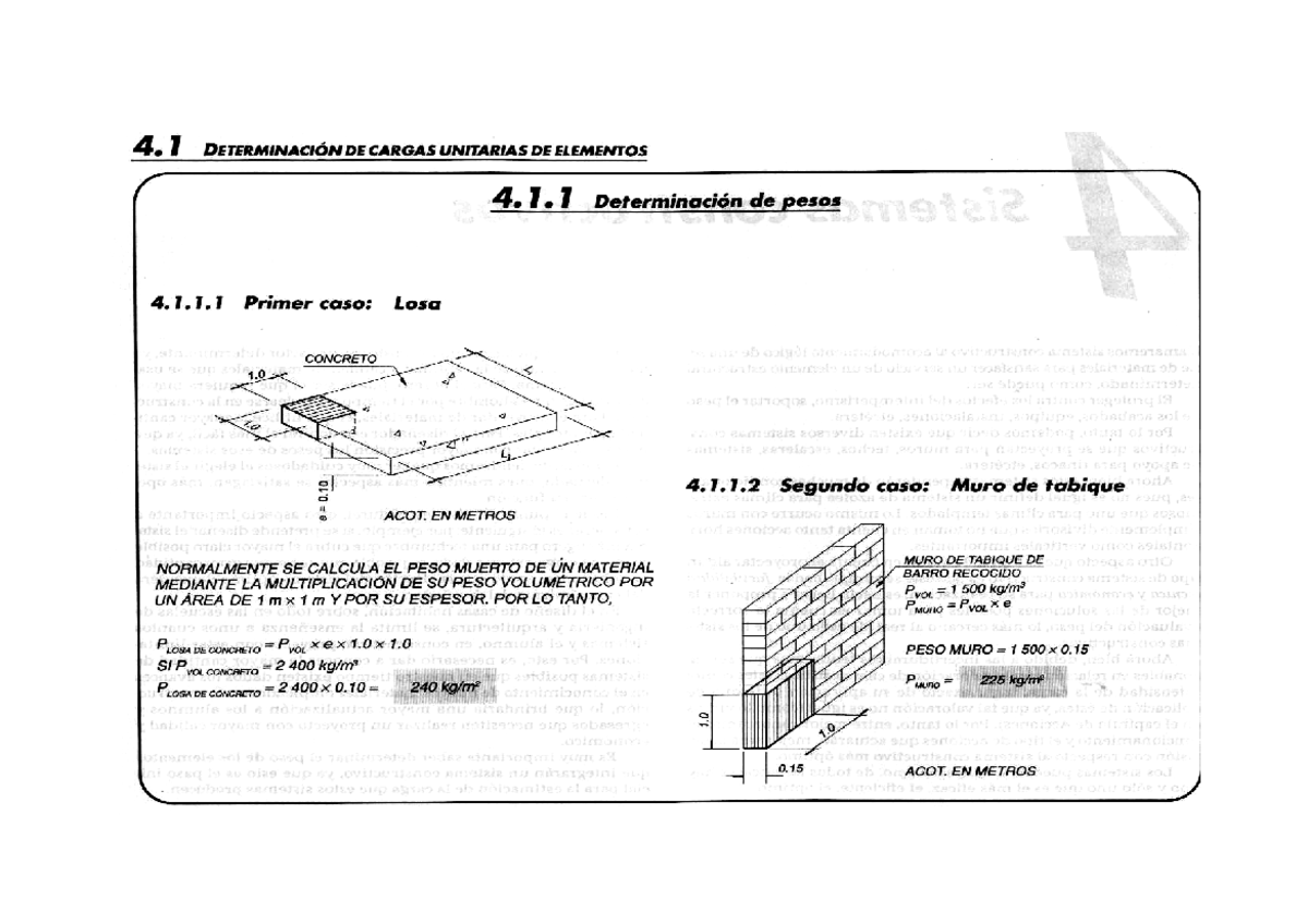Determinación de Cargas Muertas en Elementos de Construcción - CARGAS ...