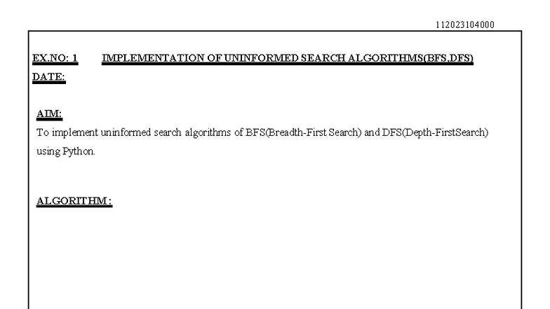 AI&ML Final Exam - Implementation of Search Algorithms & Naive Bayes - Studocu