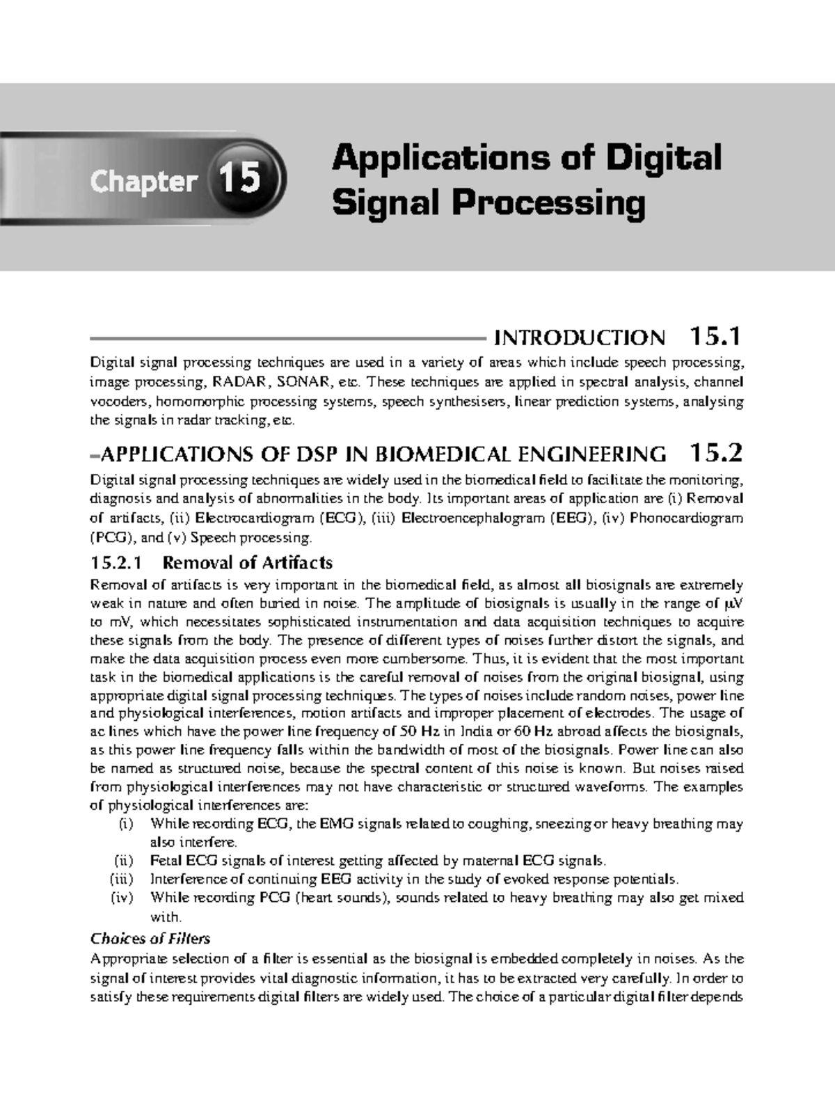 ADSP 759: Applications of Digital Signal Processing in Biomedical ...