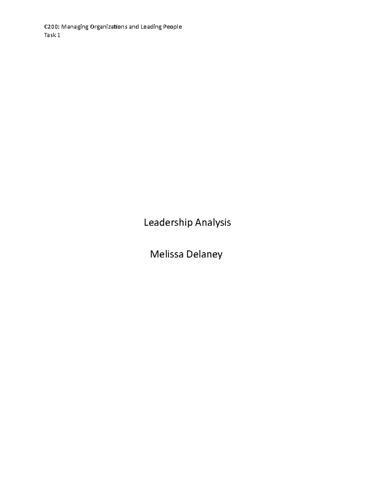 C200 - Task 1: Clifton Strengths Evaluation & Personal Leadership ...