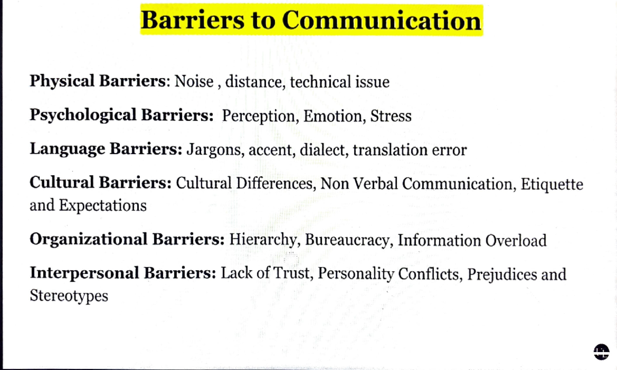 Communication unit 3 and 4 - ,Barriers to Communication Physical ...
