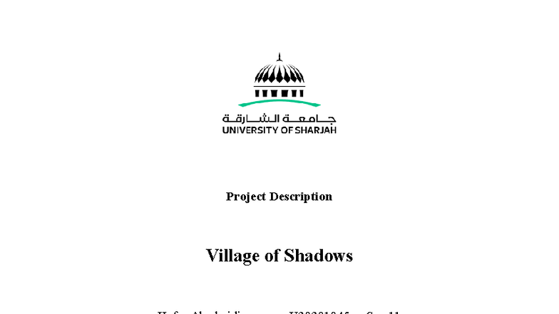 Project Description: Village of Shadows (CS 1501) - Interactive 3D Game ...