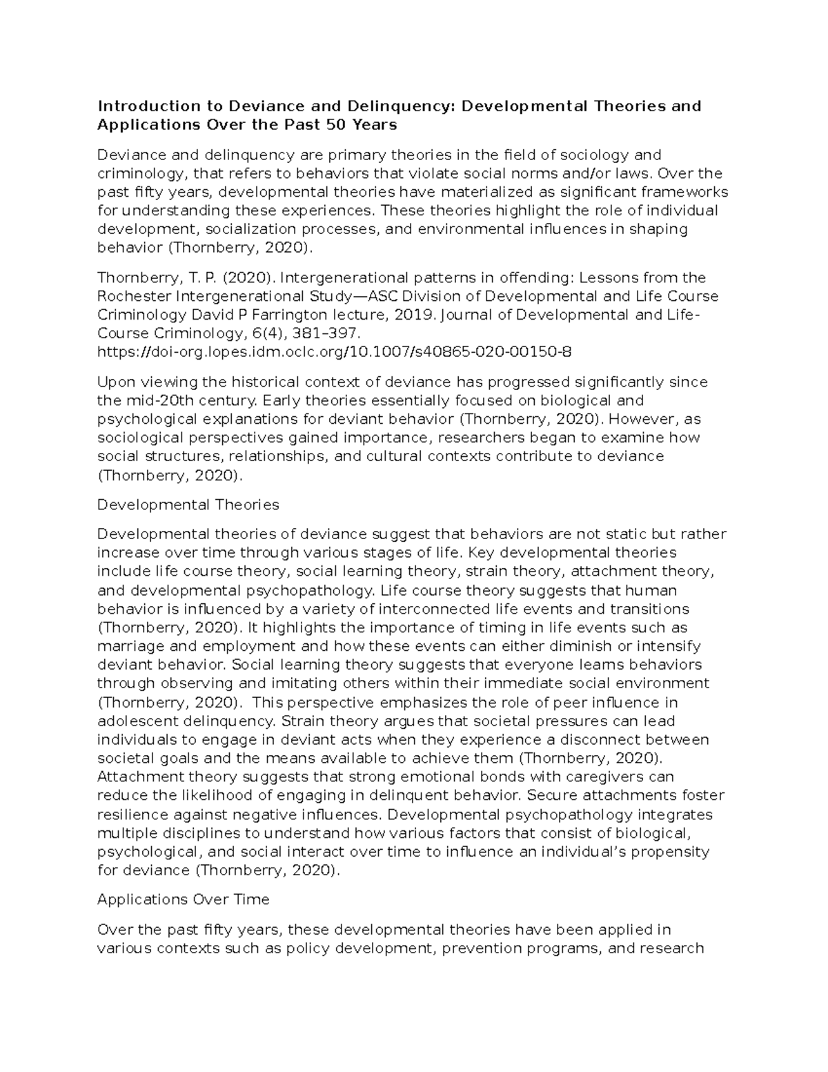 SOCI 101: Introduction to Deviance & Delinquency - Theoretical Insights ...