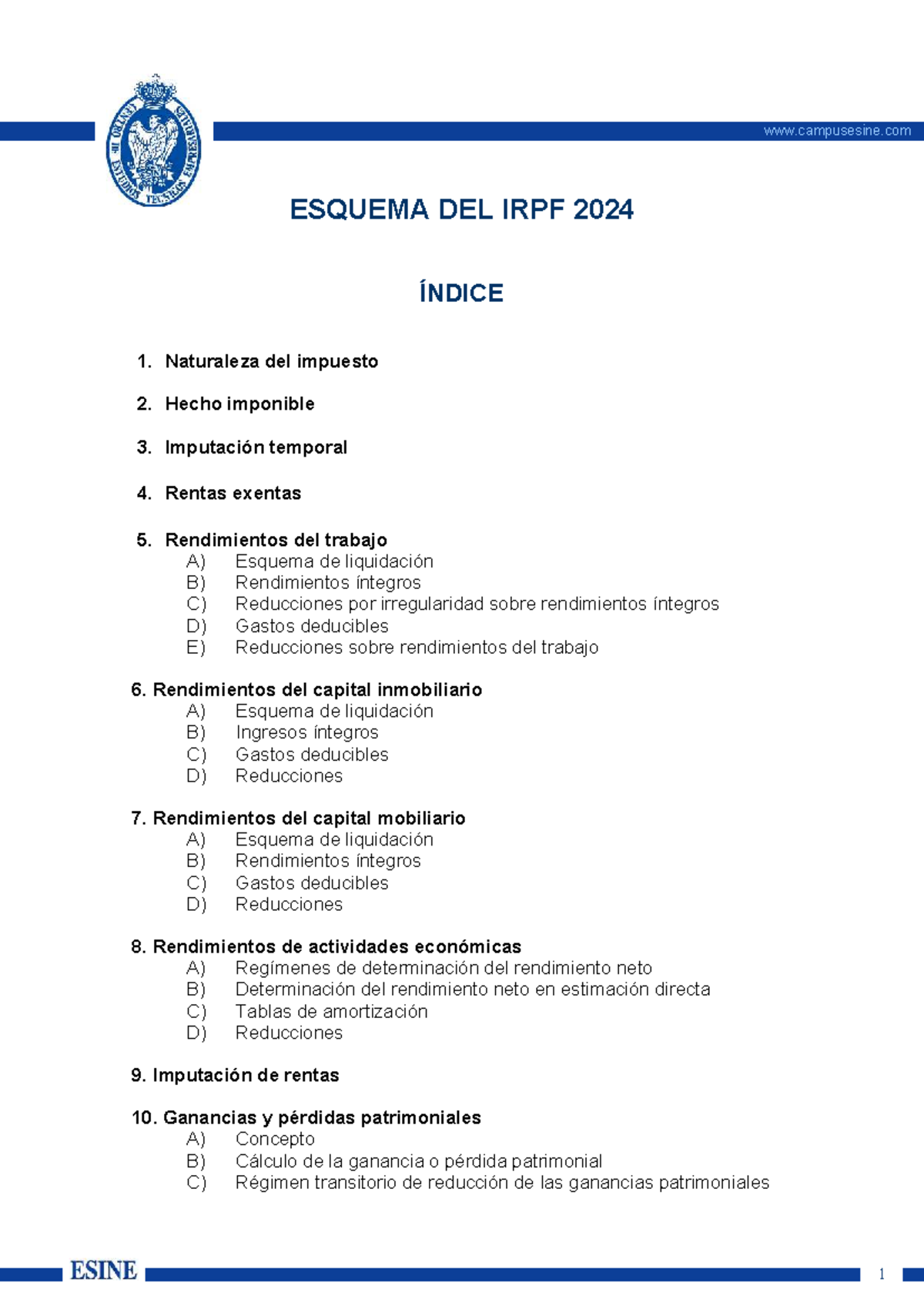 Esquema del IRPF 2024: Guía Completa y Detallada - Studocu