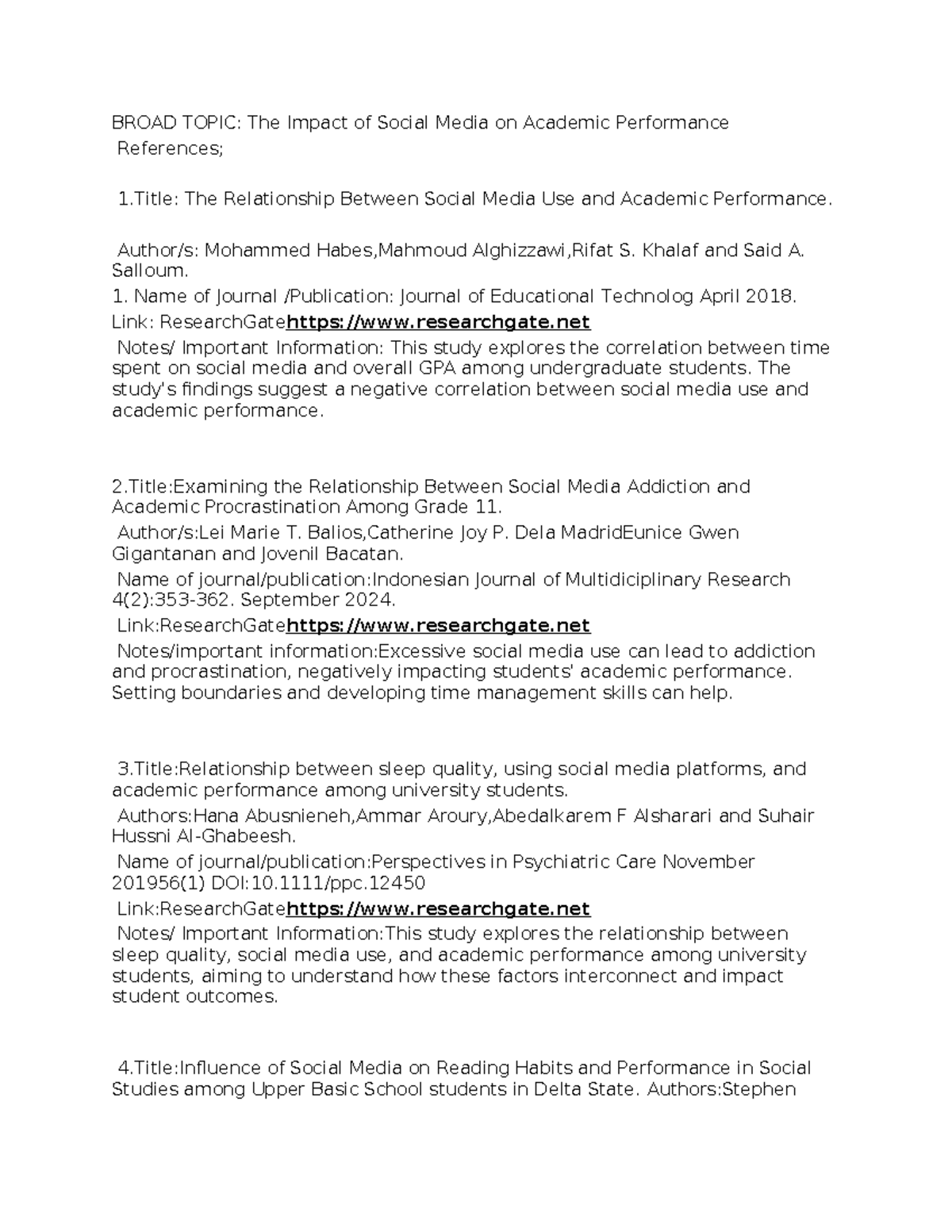 The Impact of Social Media on Academic Performance: A Study - Studocu