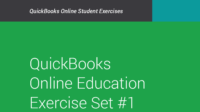 QuickBooks Online Education Exercise Set 2: Green Tree Landscapes Setup ...