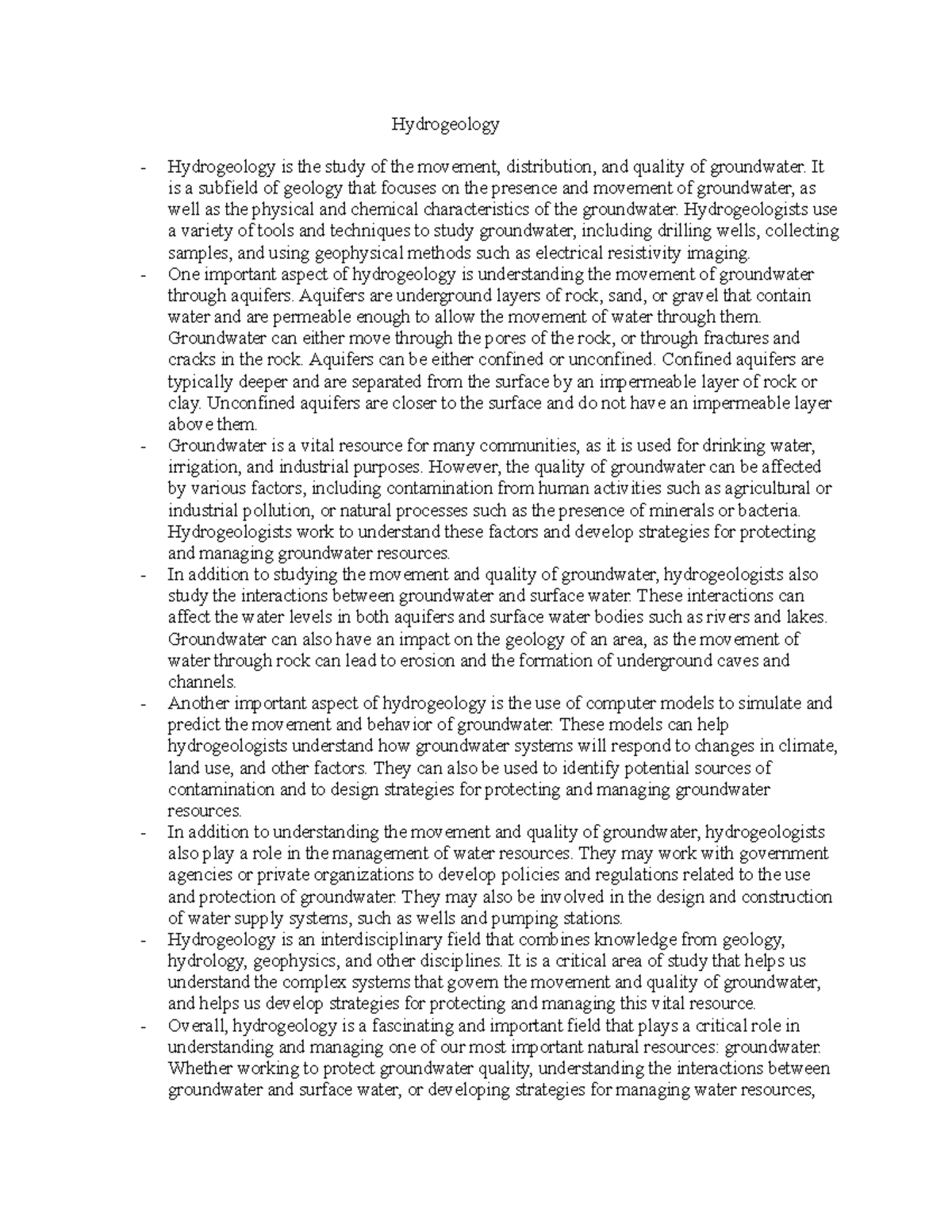 Hydrogeology: Understanding Groundwater Movement & Management ...