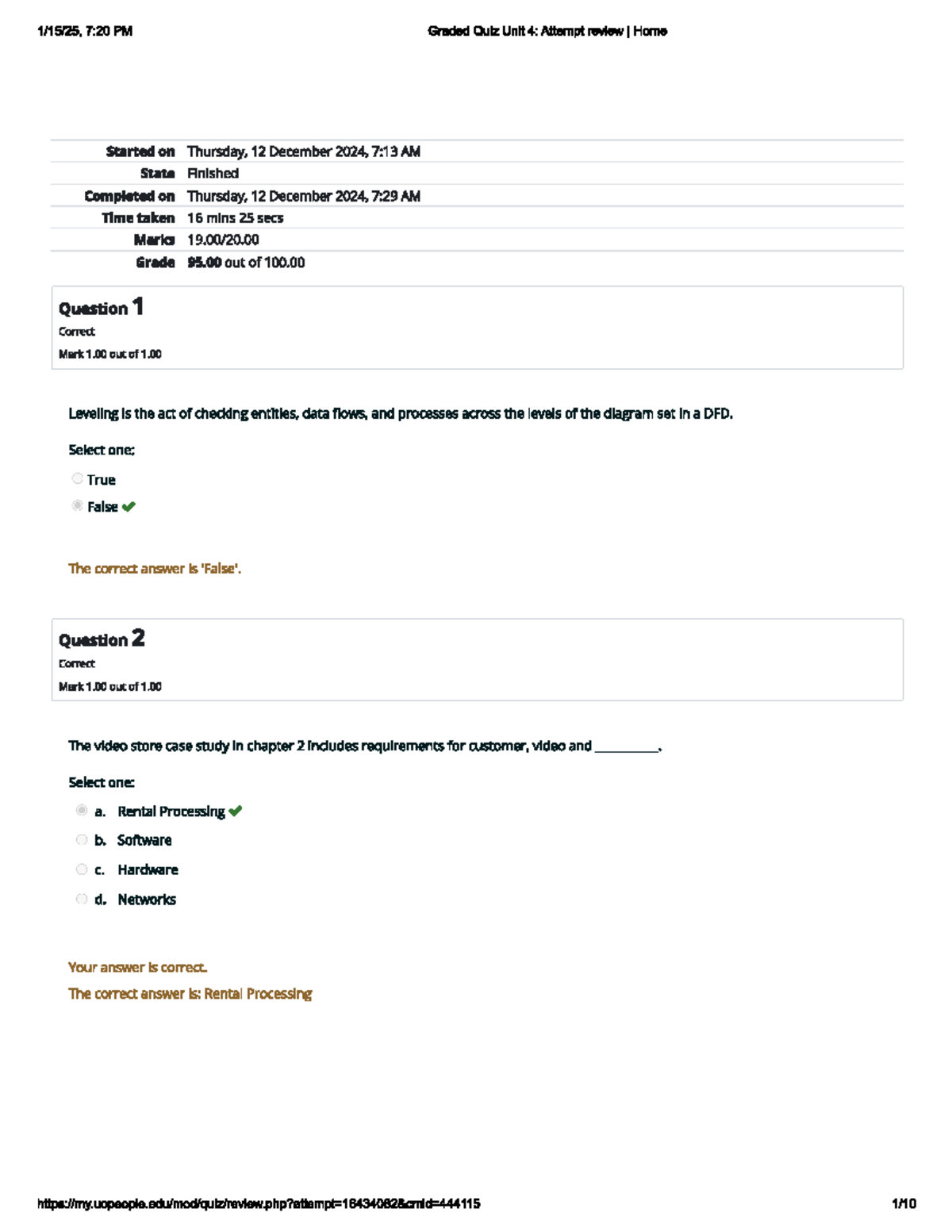 Cs4403 Graded Quiz Unit 4 Review and Attempt Analysis - Studocu