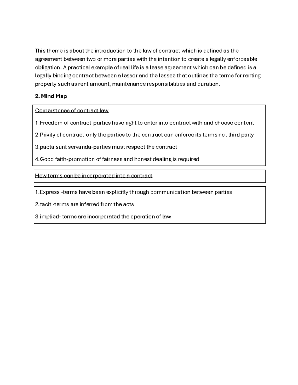 Introduction to Law of Contract: Key Concepts and Principles - Studocu