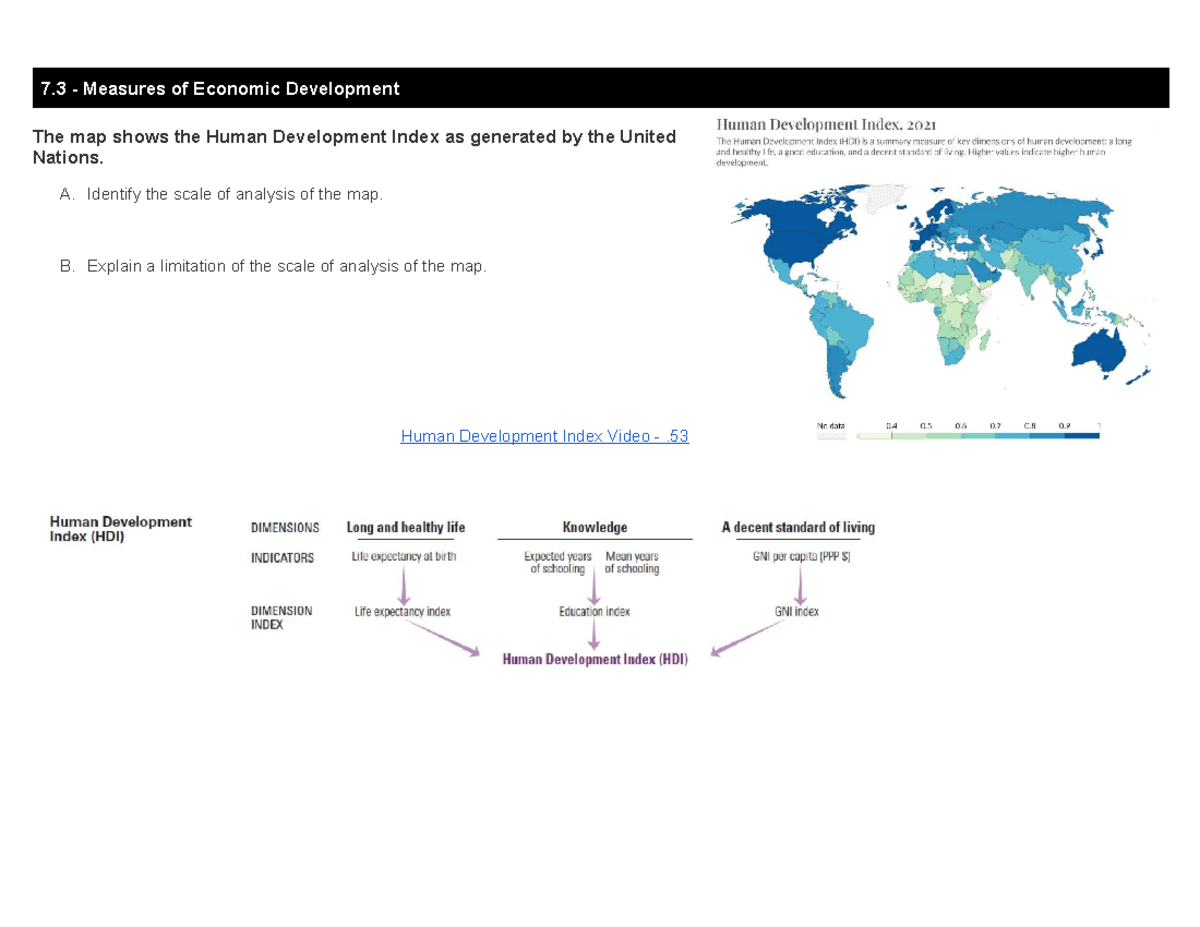 HDI Chart - fnfjdnjdjdjdjdjdjdj - 7 - Measures of Economic Development ...