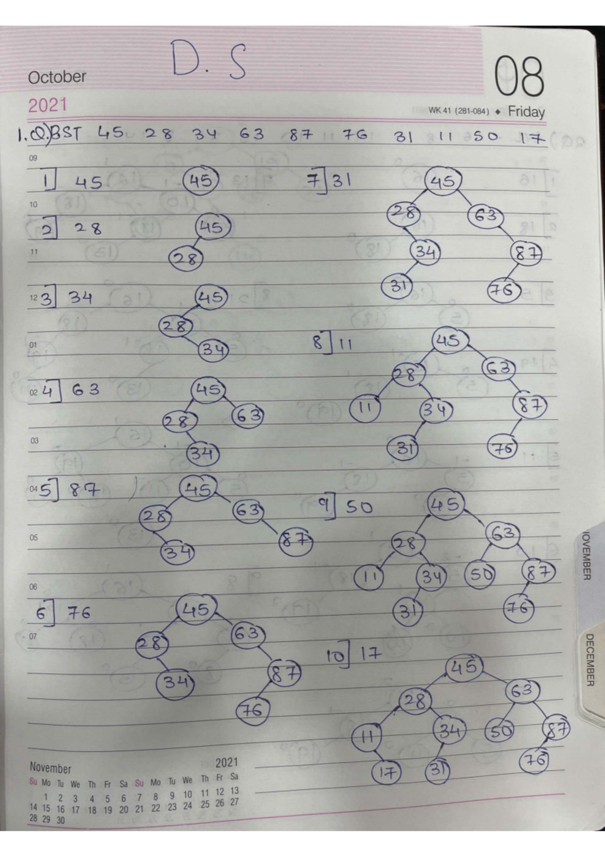 DS-QB: Data Structures Weekly Notes WK 41-44 (Oct-Nov 2021) - Studocu