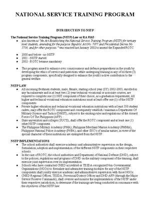 [Solved] List down three important dates to remember in your NSTP1 ...
