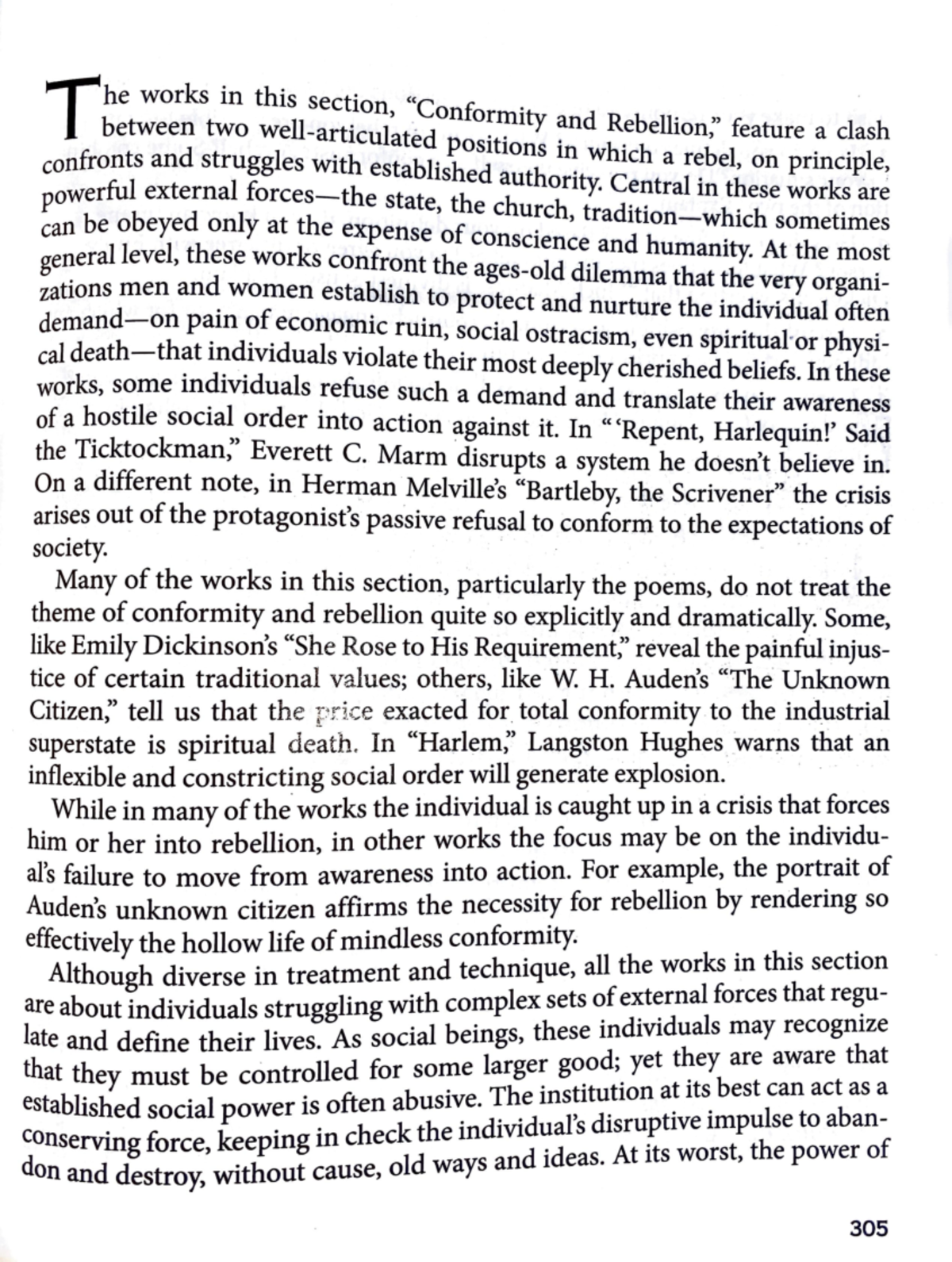 Conformity vs Rebellion: Introductory Analysis of Themes - Studocu