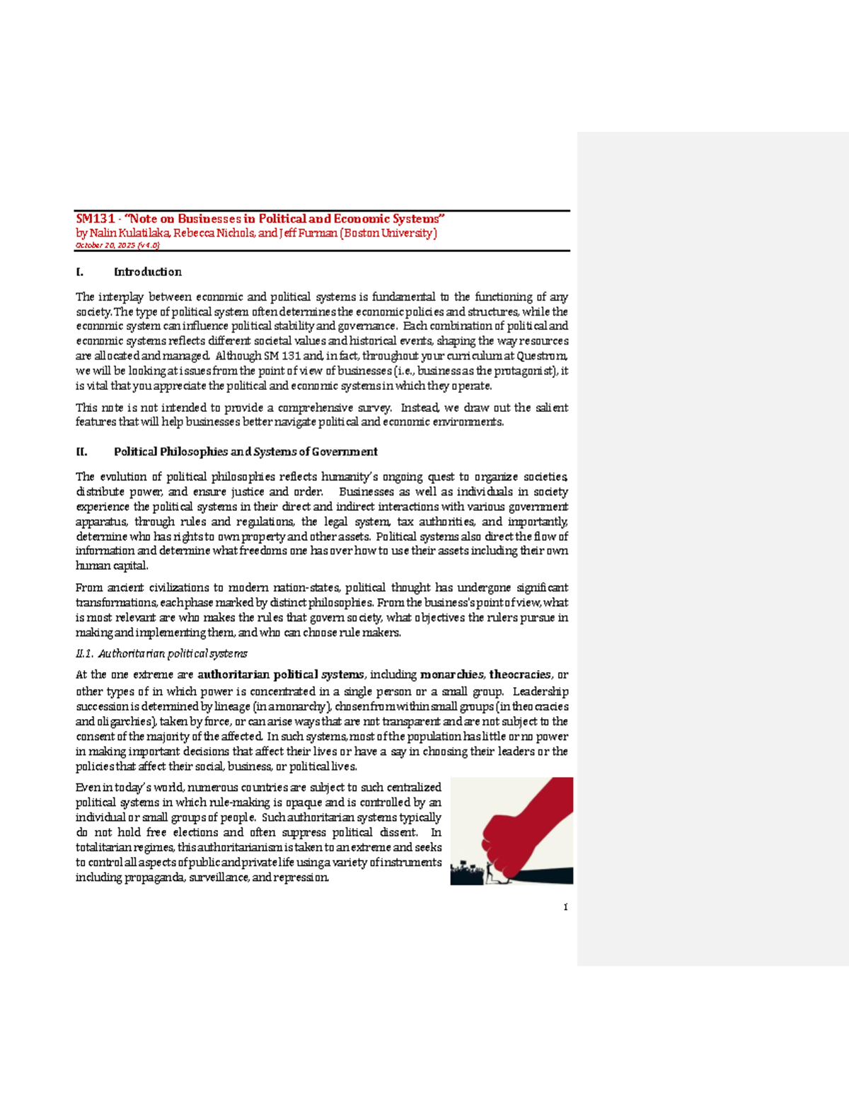 SM131 Lecture Notes: Political and Economic Systems Overview - Studocu