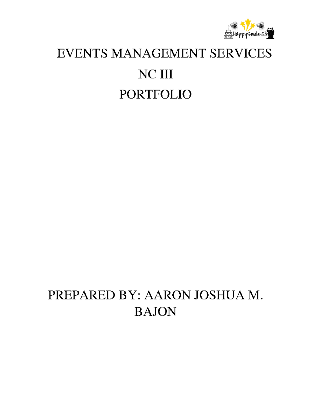 Events Management Nciii Portfolio 1 - EVENTS MANAGEMENT SERVICES NC III ...