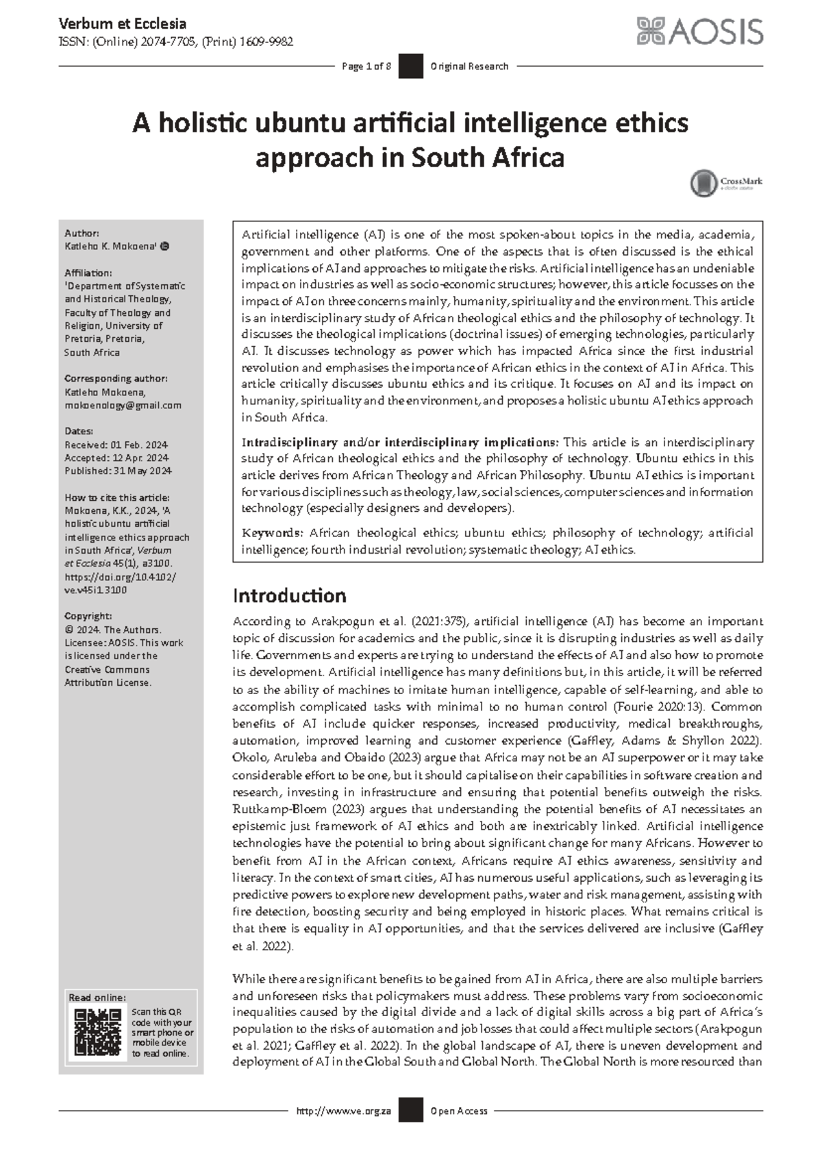 A Holistic Ubuntu AI Ethics Approach in South Africa: Insights and ...