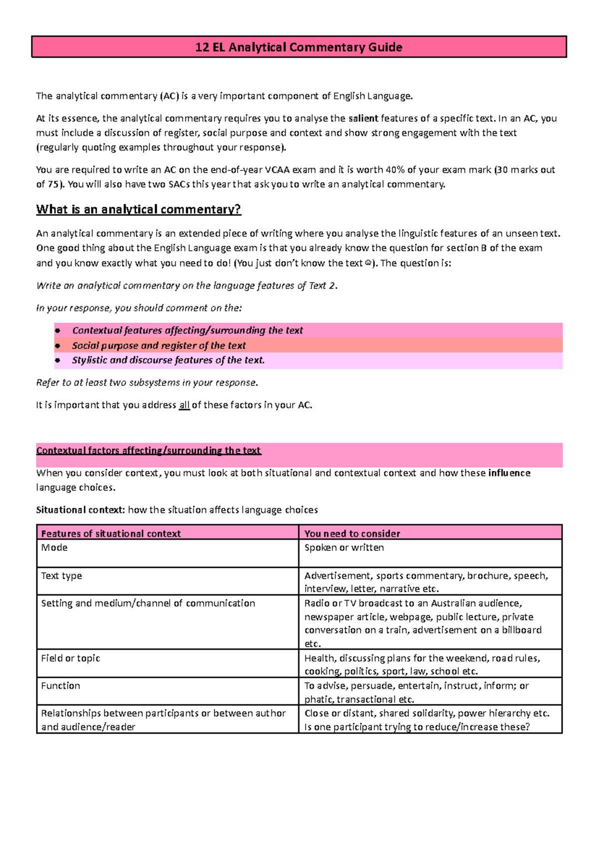AC Guide: Writing Analytical Commentary for English Language Units ...