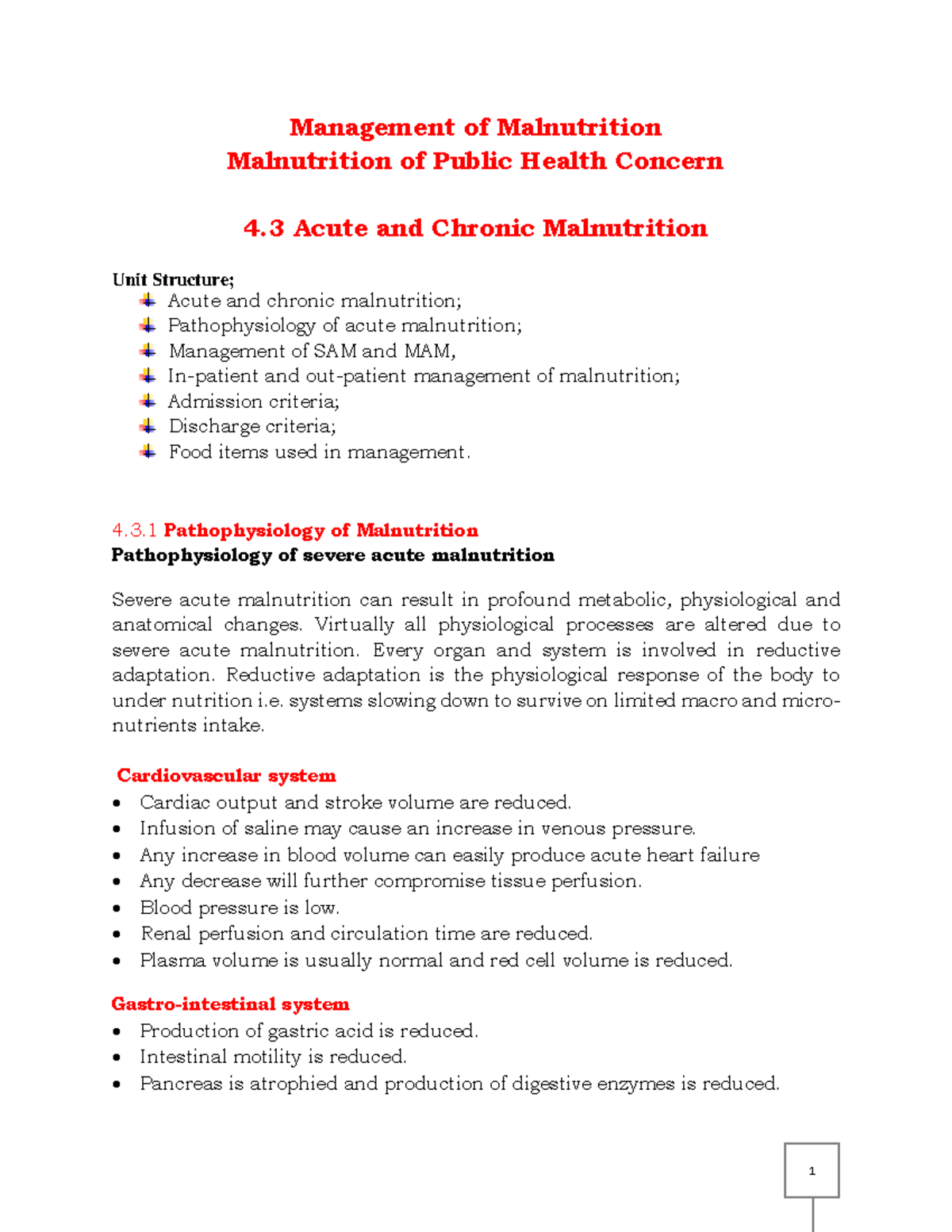 Management of Malnutrition: Acute & Chronic Pathophysiology and Care ...