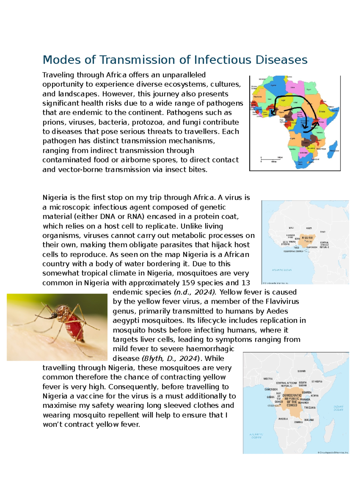 Biology Essay on african modes - Modes of Transmission of Infectious ...