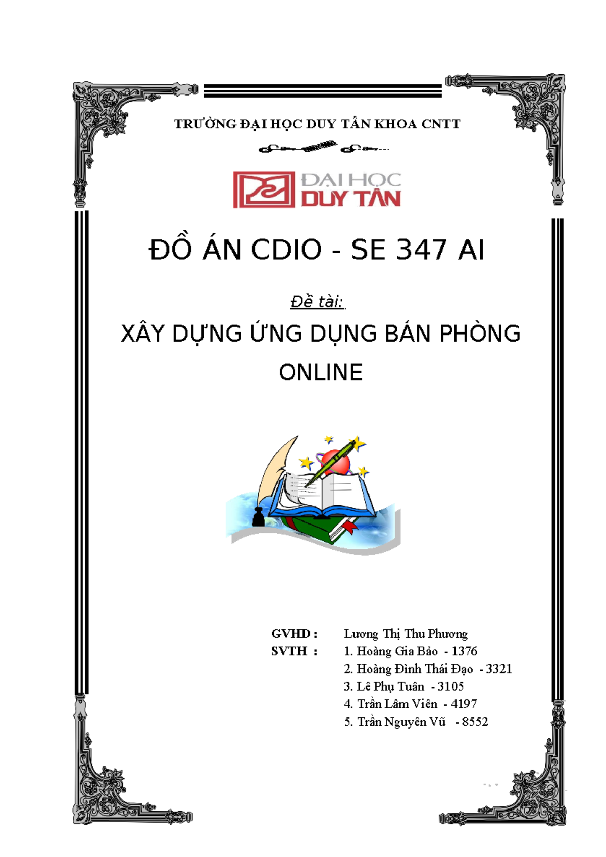 Nhom 5 - đồ án nhóm 5 - TRƯỜNG ĐẠI HỌC DUY TÂN KHOA CNTT ĐỒ ÁN CDIO ...