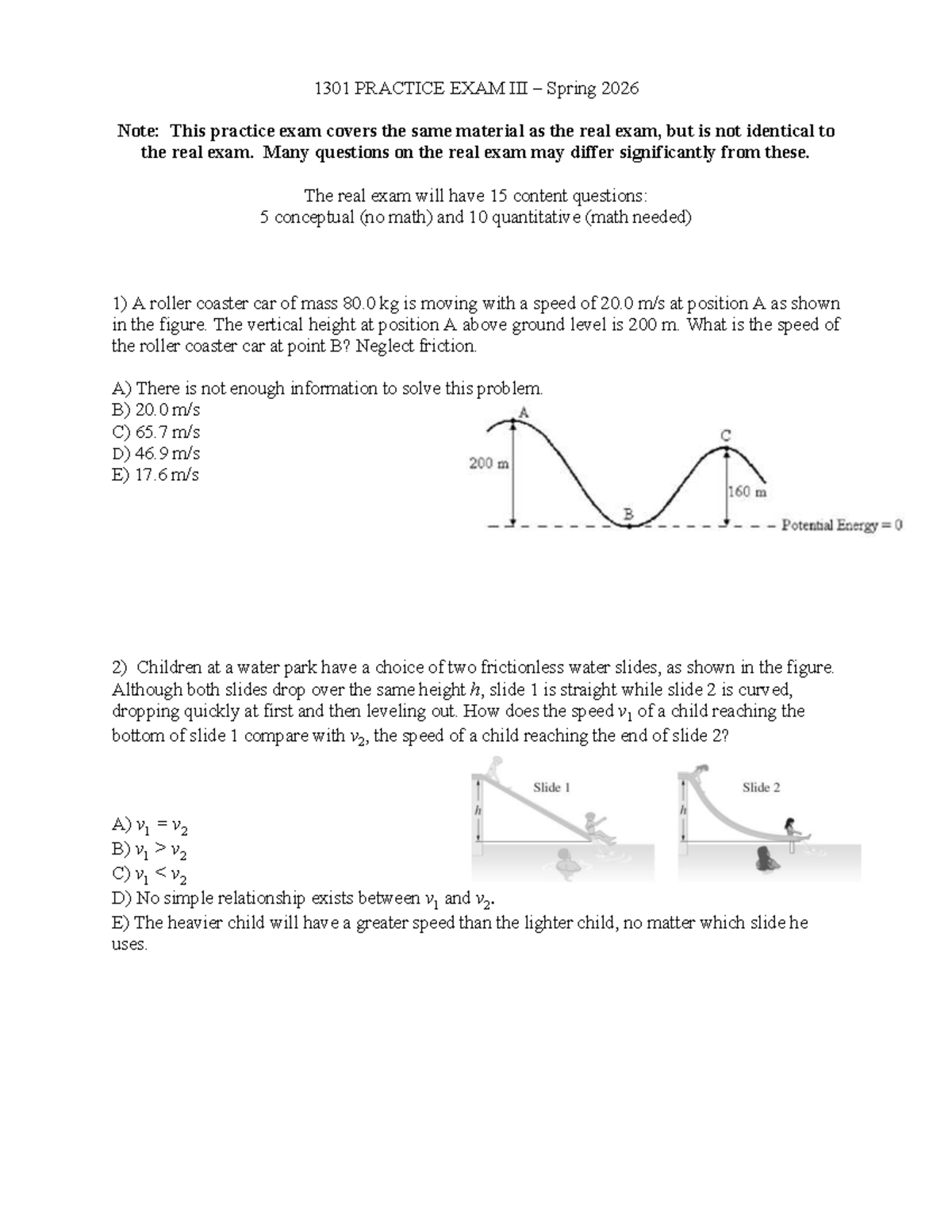 1301 PRACTICE EXAM 3 Spring 2026: Key Concepts & Questions - Studocu