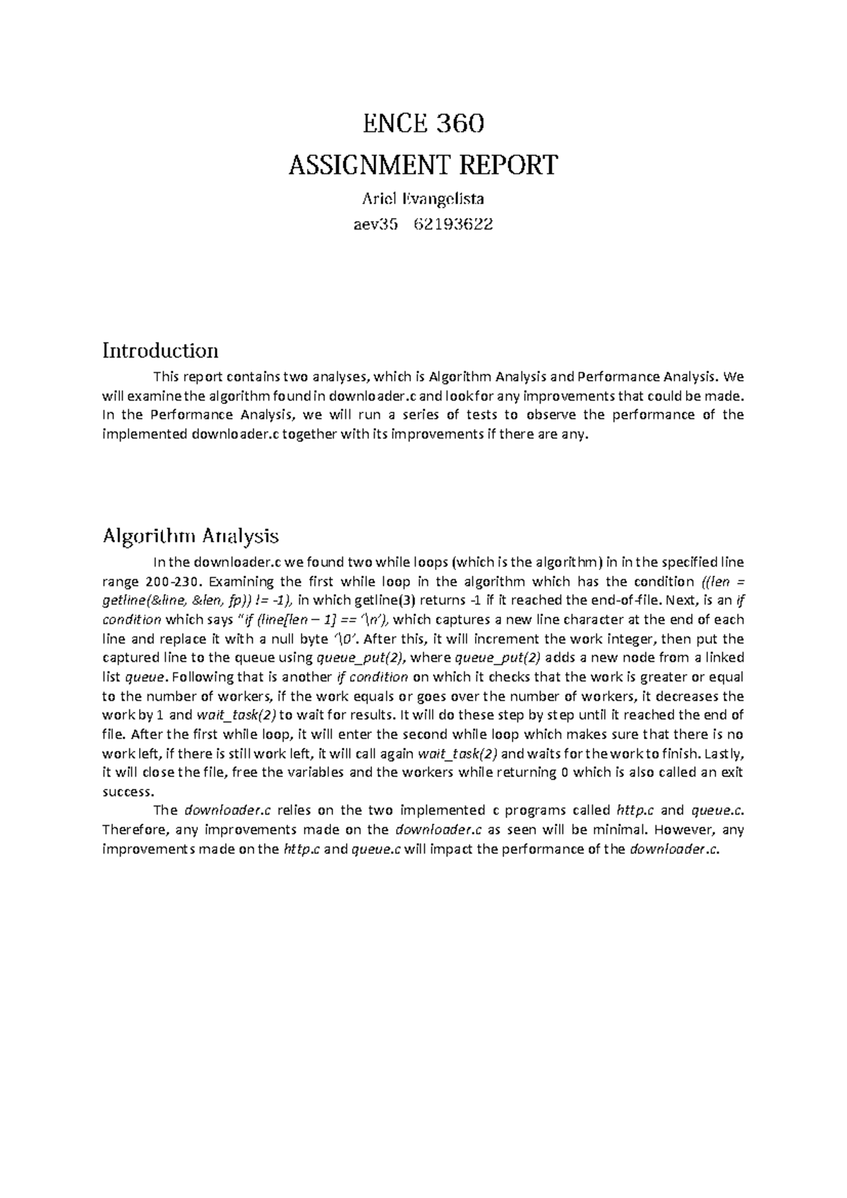 CS101 Report Assignment: Algorithm & Performance Analysis of downloader ...