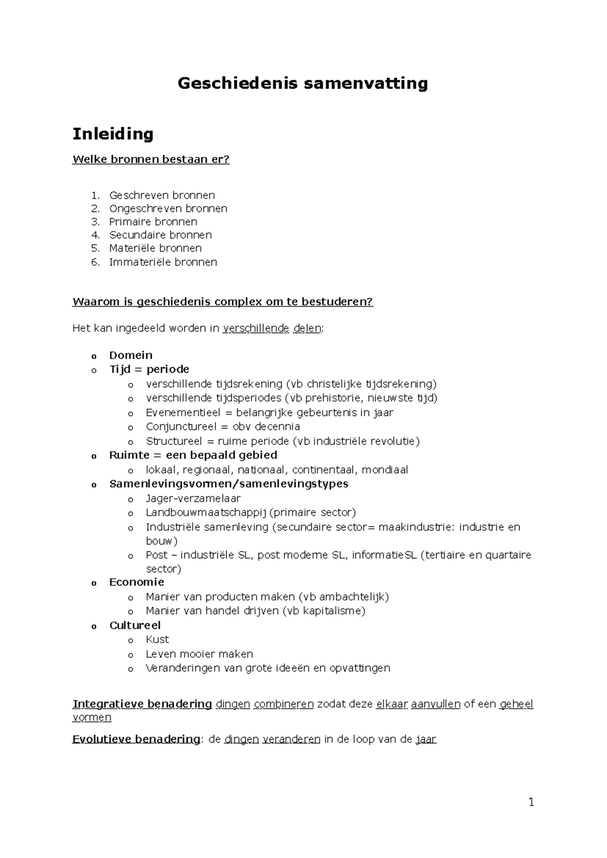 Geschiedenis Samenvatting: Inleiding en Belangrijke Theoretische ...