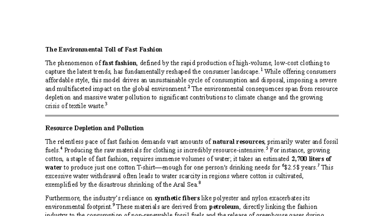 The Environmental Impact of Fast Fashion: A Critical Analysis (Reading ...