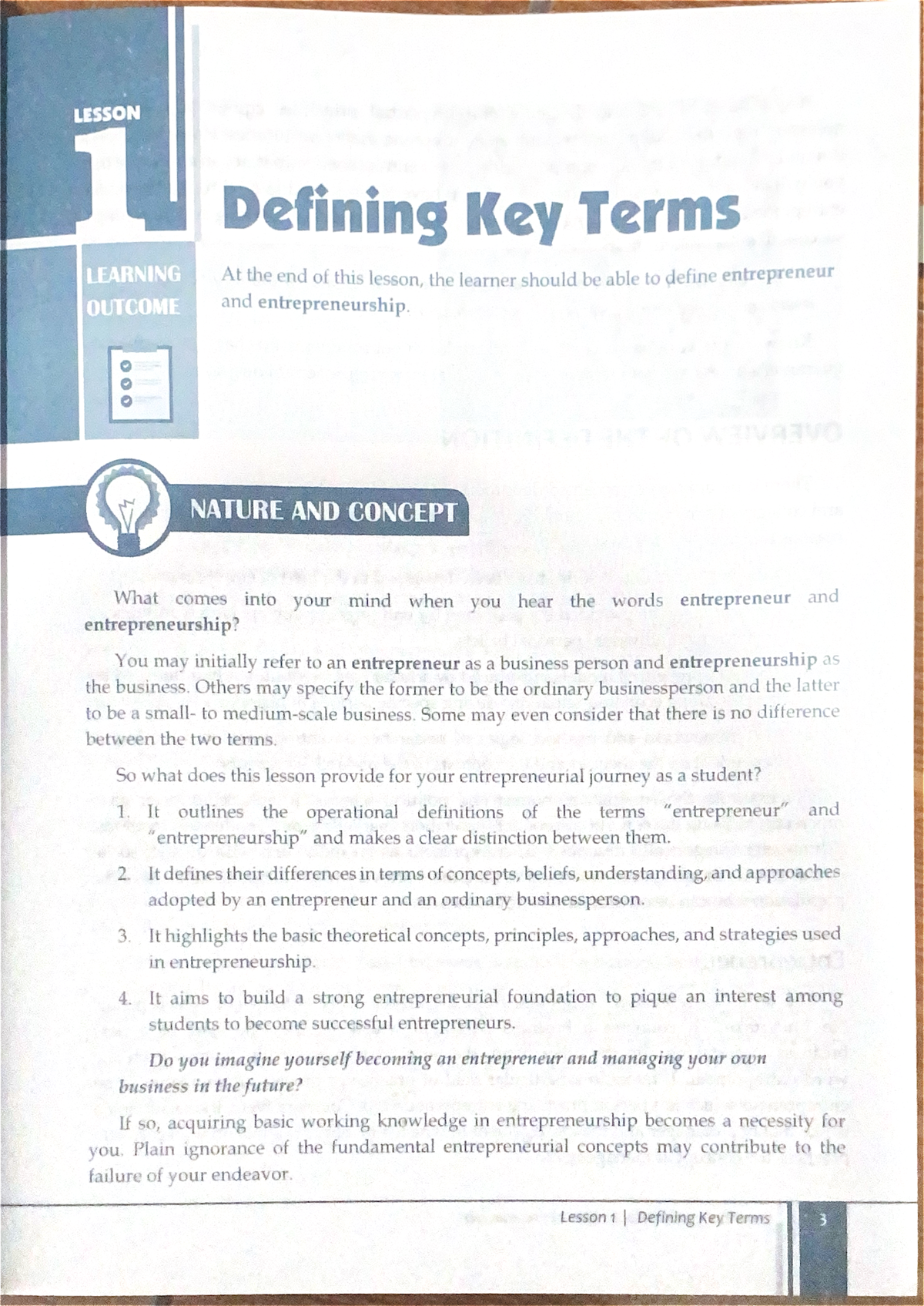 Entrep-Lesson 1: Defining Key Terms in Entrepreneurship Concepts - Studocu