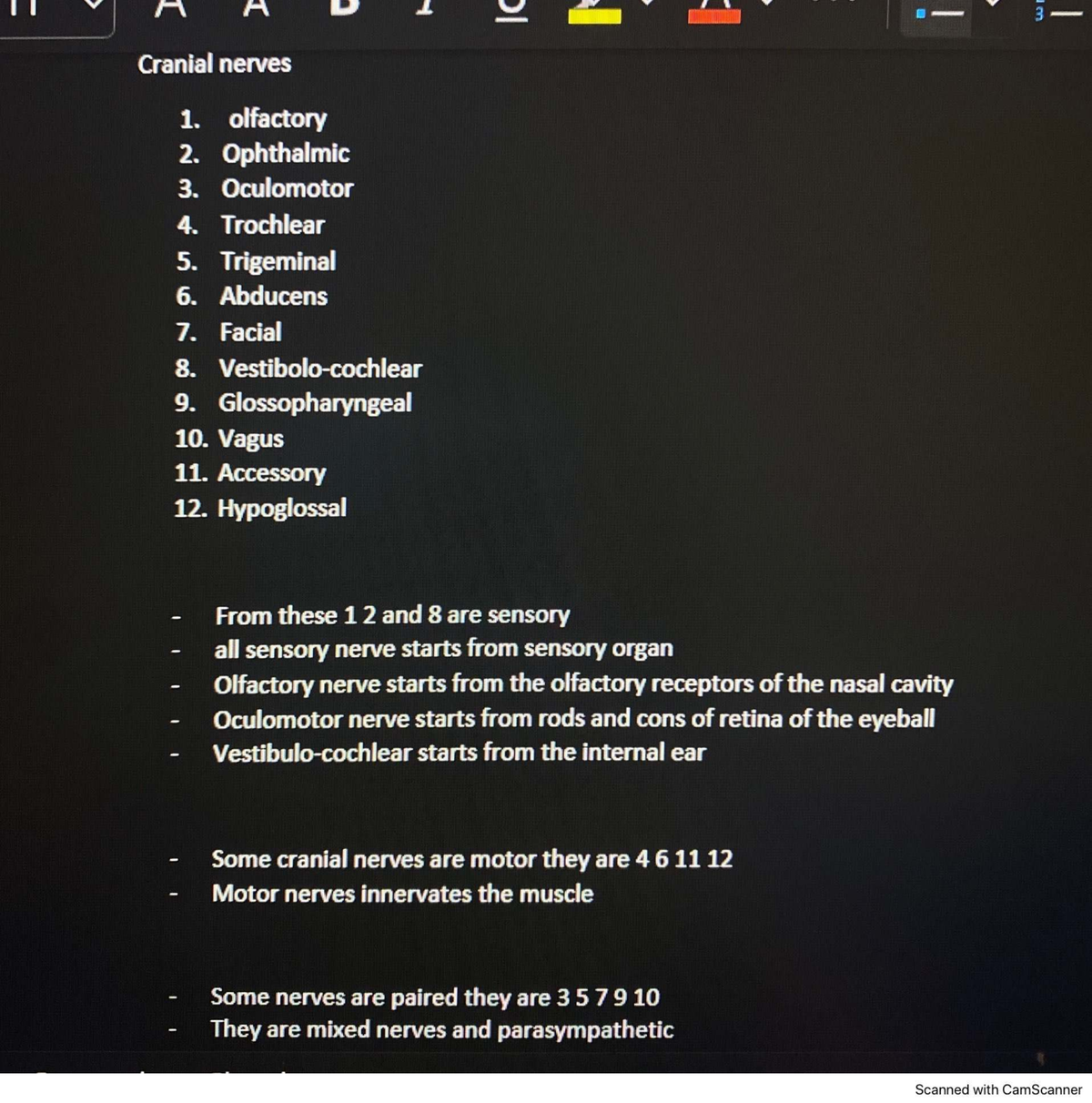 Cranial Nerves Overview: CN 1-6 Functions & Pathways Notes - Studocu