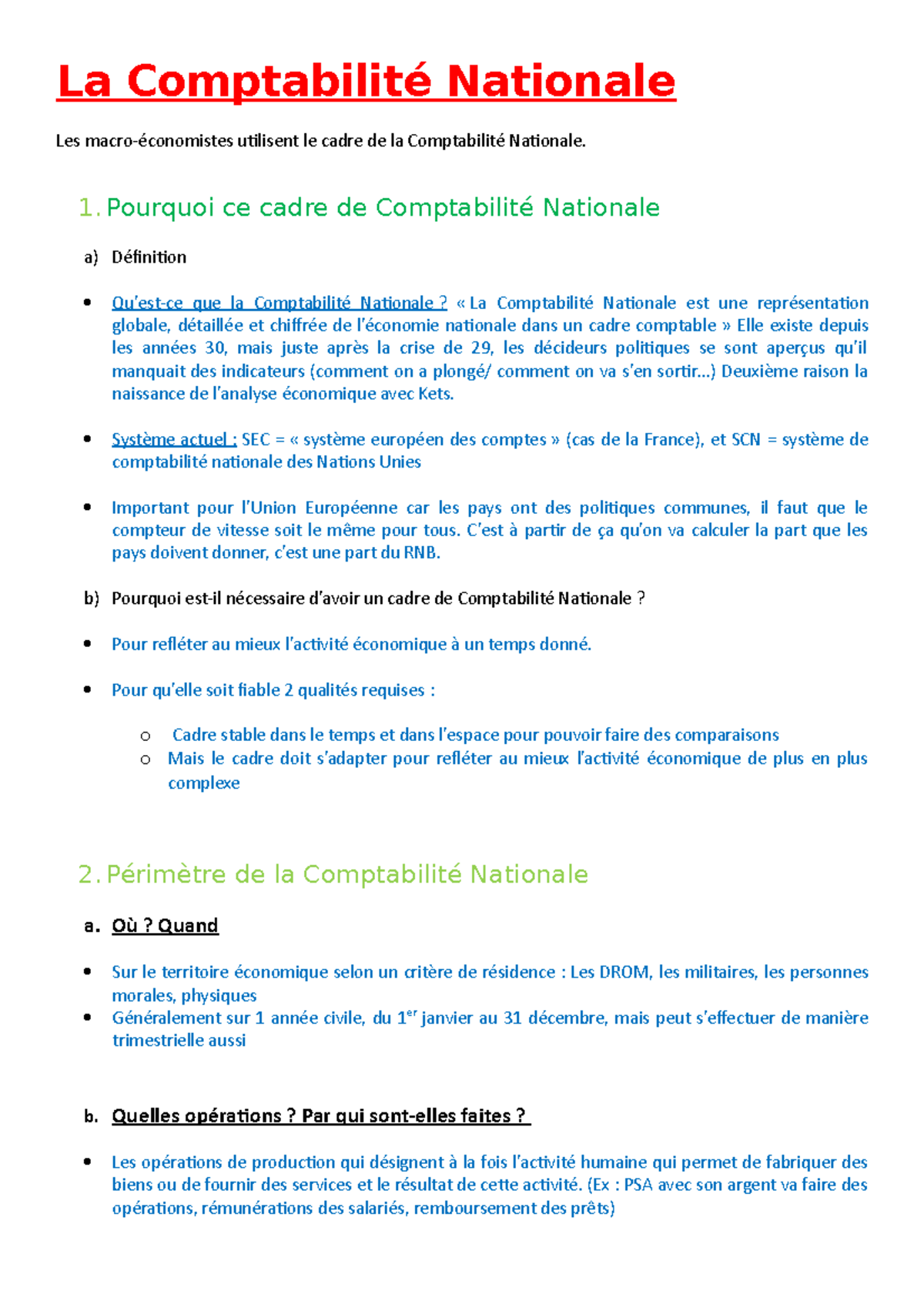 Chapitre 2 - Analyse de la Comptabilité Nationale en Économie - Studocu