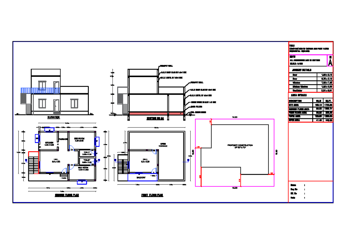 RCC Framed Structure: Ground & First Floor Plans - Studocu