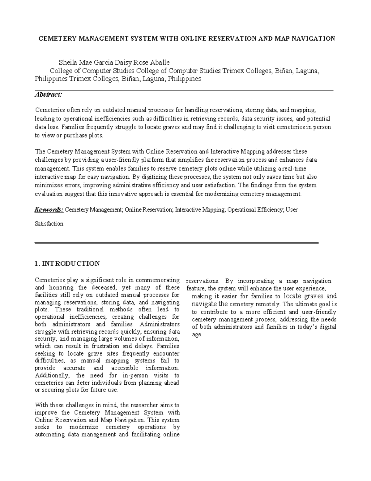 CEM101: Cemetery Management Sys - Online Reservation & Mapping Methods ...