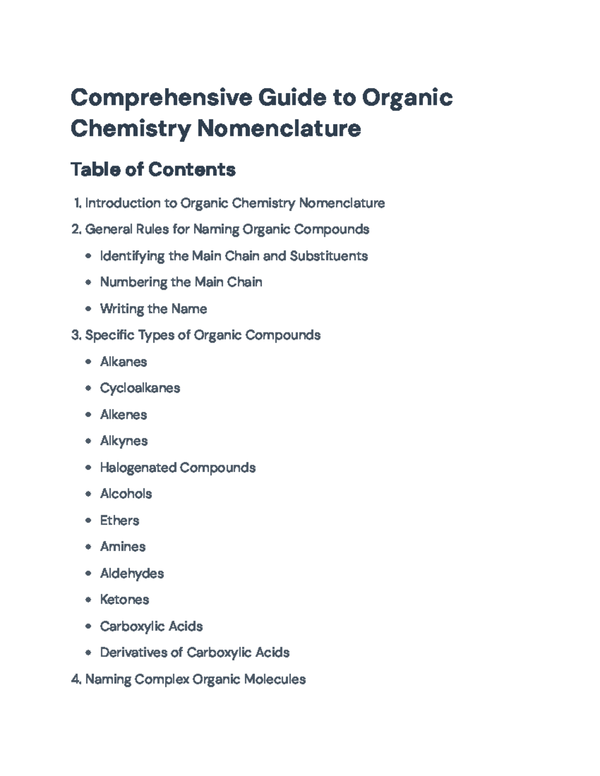 Essential Guide to Organic Chemistry Nomenclature (CHEM101 ...