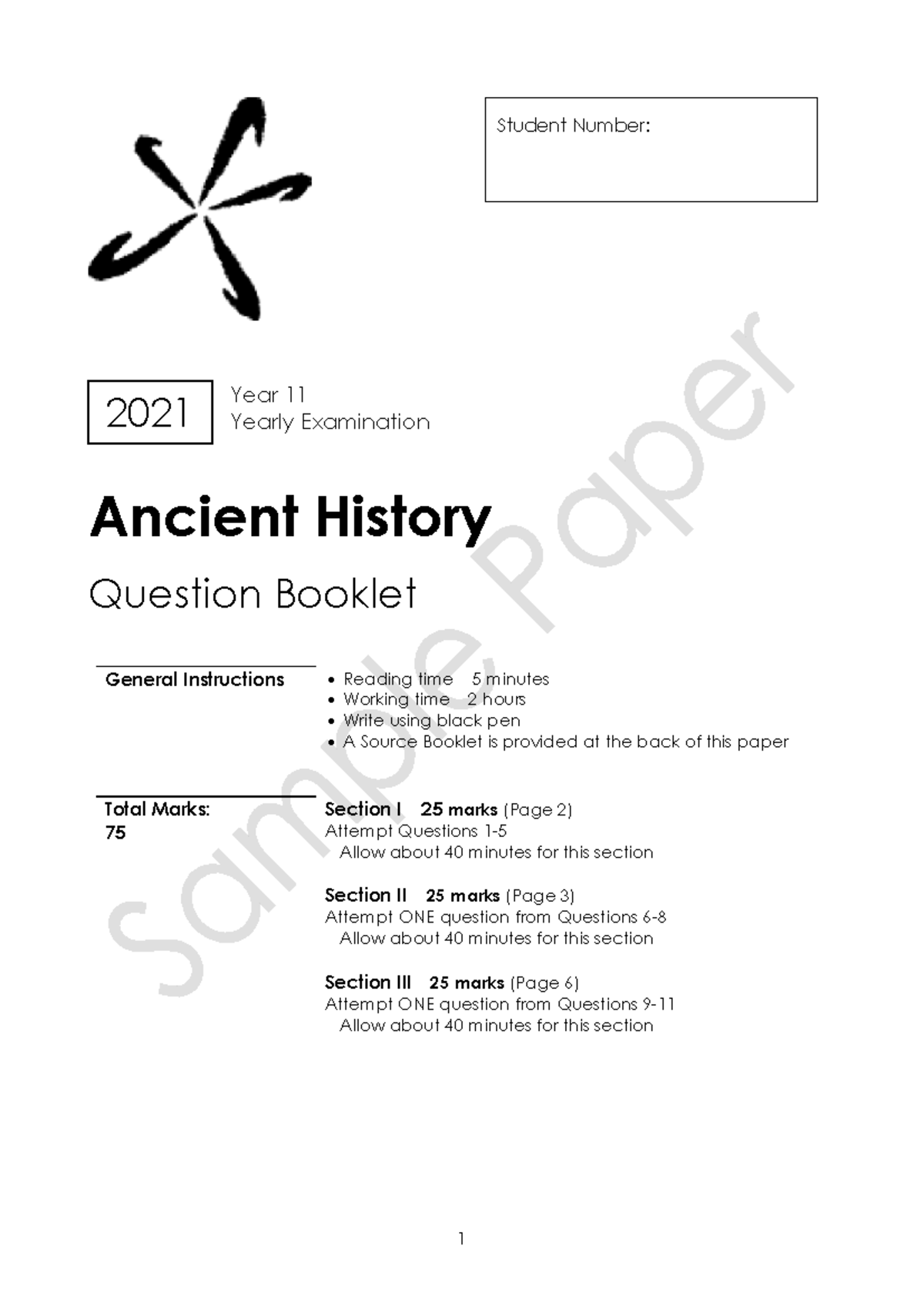 Year 11 Ancient History Yearly Exam Practice Paper - Studocu